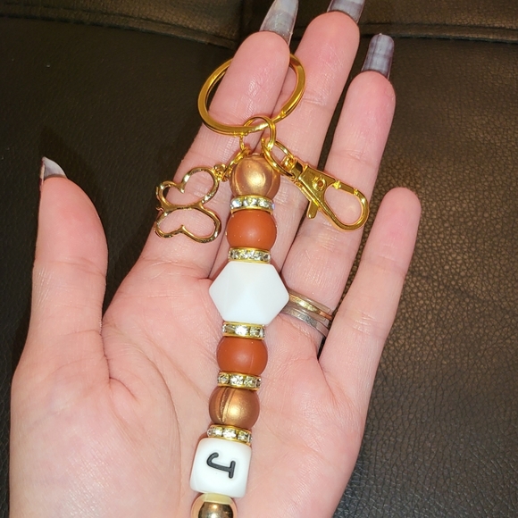 Handmade | Accessories | Bronze Gold Letter J Tassel Keychain | Poshmark